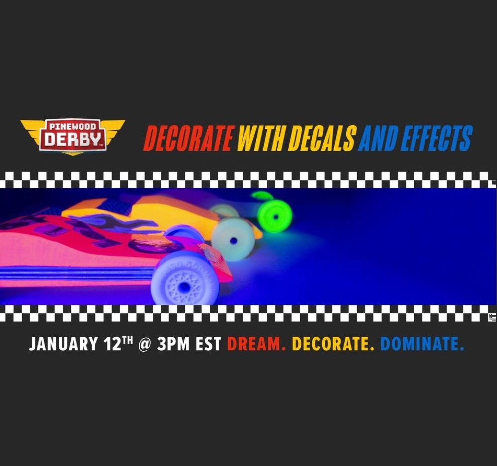 Pinewood Derby Workshop: Decorate with Decals and Effects - Piedmont ...